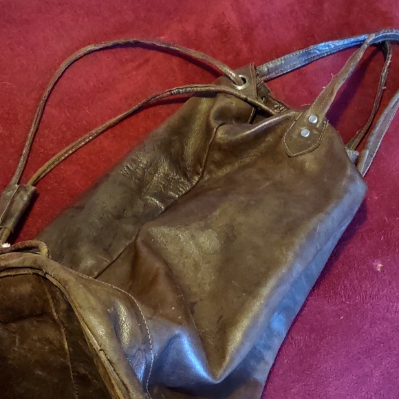 Bags | Vintage Drawstring Leather Bag | Poshmark